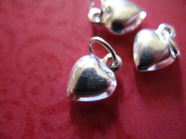 1-10 Pcs Puffy HEART Charm Pendant PUFFY PUFFED Heart | Etsy
