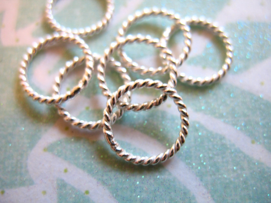 Sterling Silver Twisted Jump Rings: 10mm, 18 Gauge - Etsy