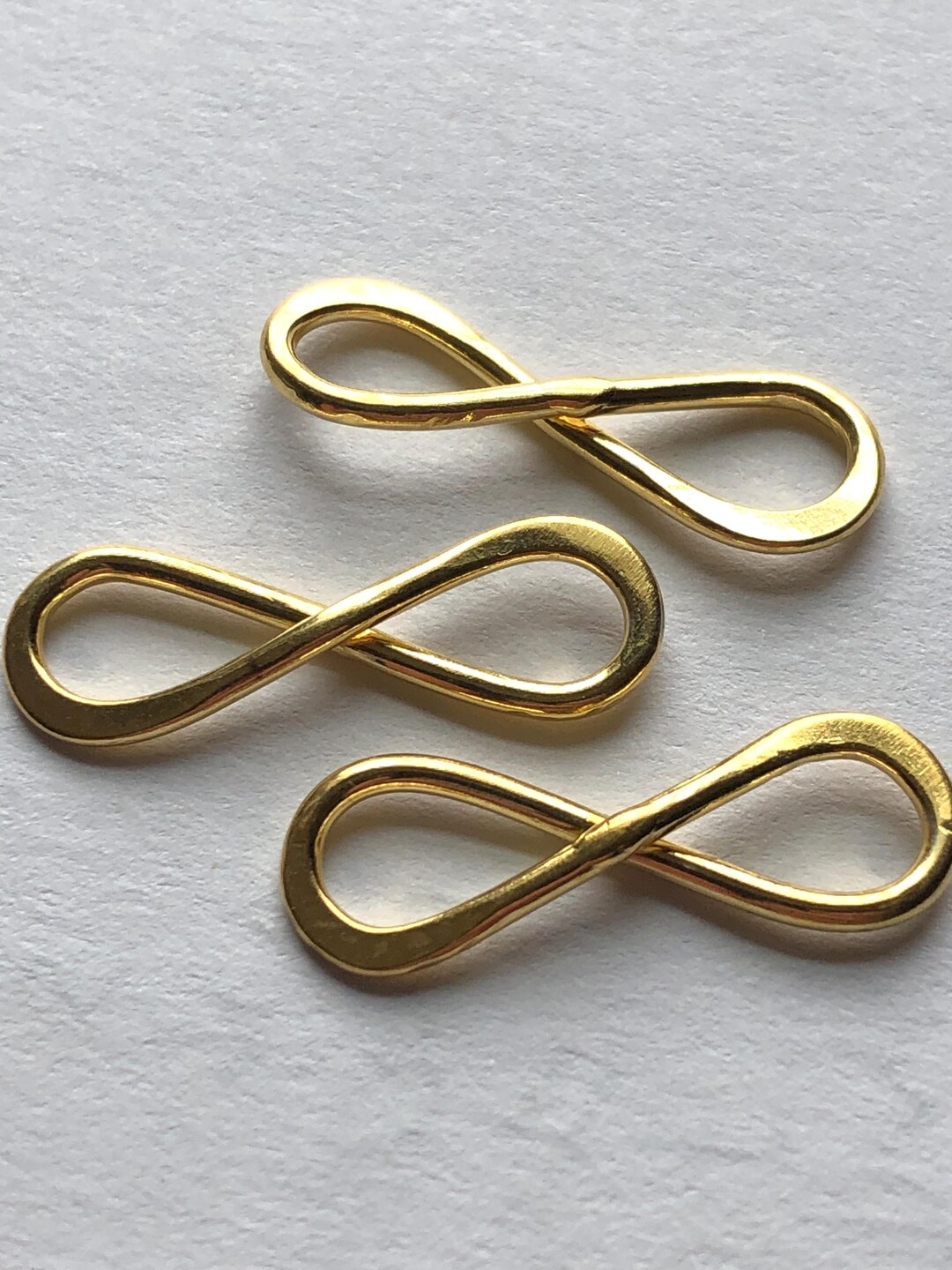 Gold INFINITY Pendant Charms Links Connectors, LARGE, 24k Gold Vermeil ...