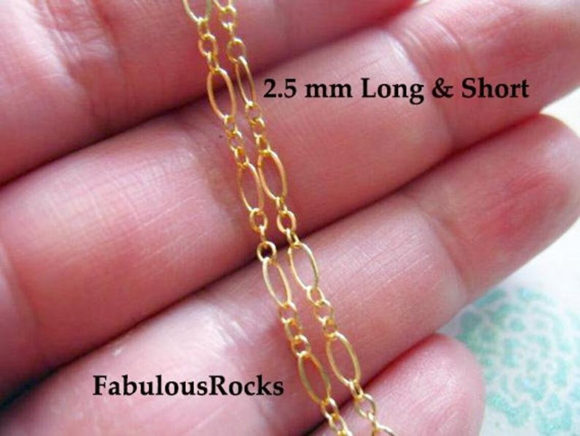 Gold Chain Long & Short Necklace Chain Bulk Footage 14k Gold | Etsy
