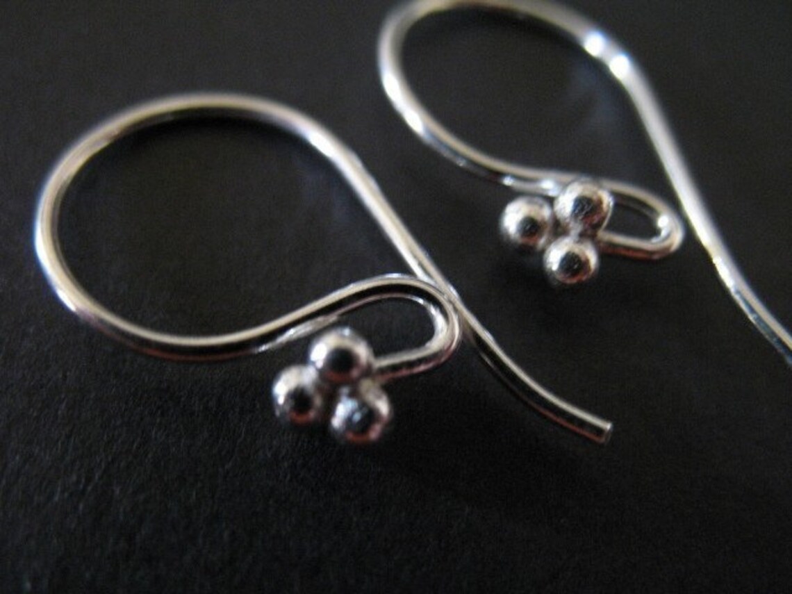 5-25 Pairs French Hook Ear Wires Earrings Earwires Sterling Silver 24k ...