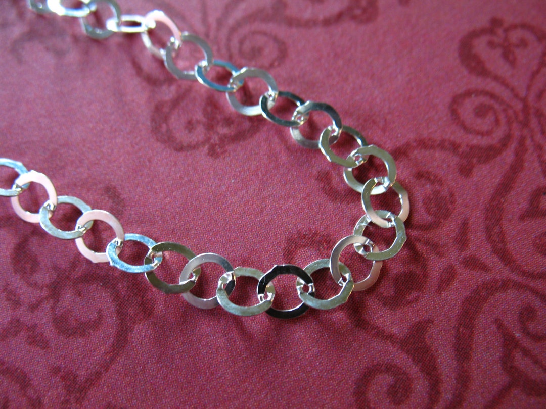 1-50 Feet Sterling Silver 3.8 Mm Flat Rolo Chain Wholesale / - Etsy