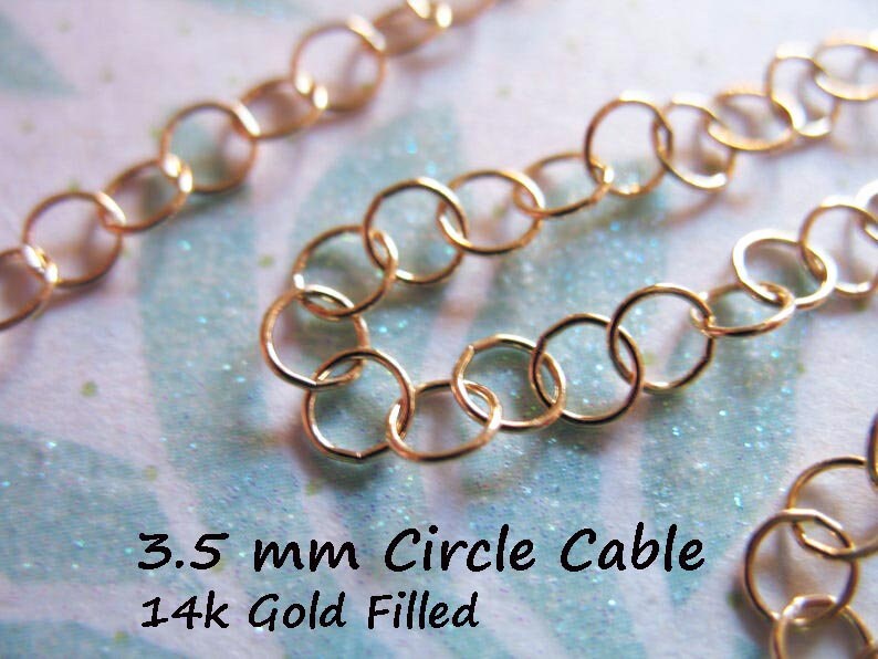 Gold Circle Cable Chain Bulk 14k Gold Filled Chain 3.5 Mm | Etsy