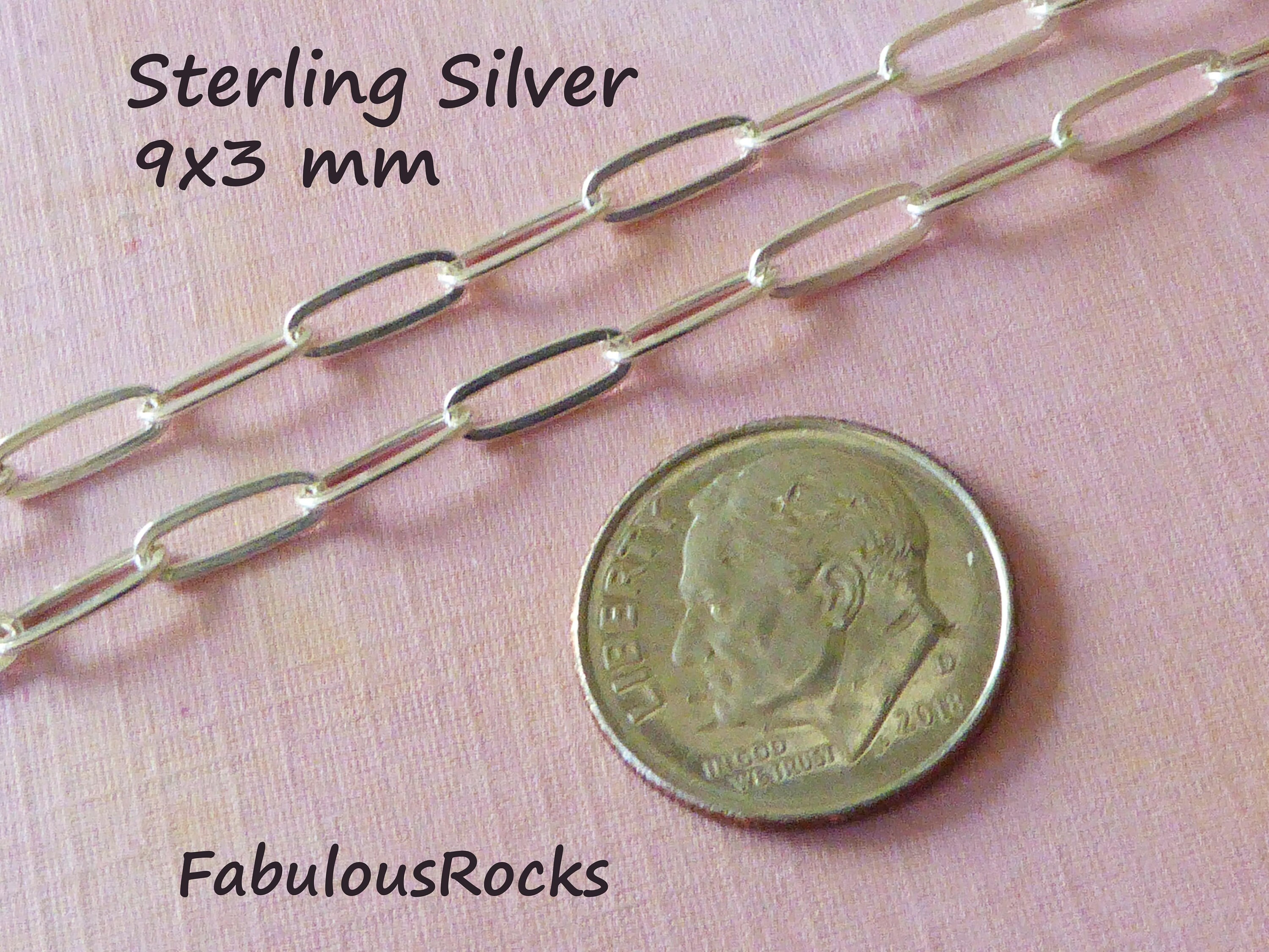 Elongated Drawn Cable Chain 9x3 Mm Rectangle Paper Clip | Etsy UK