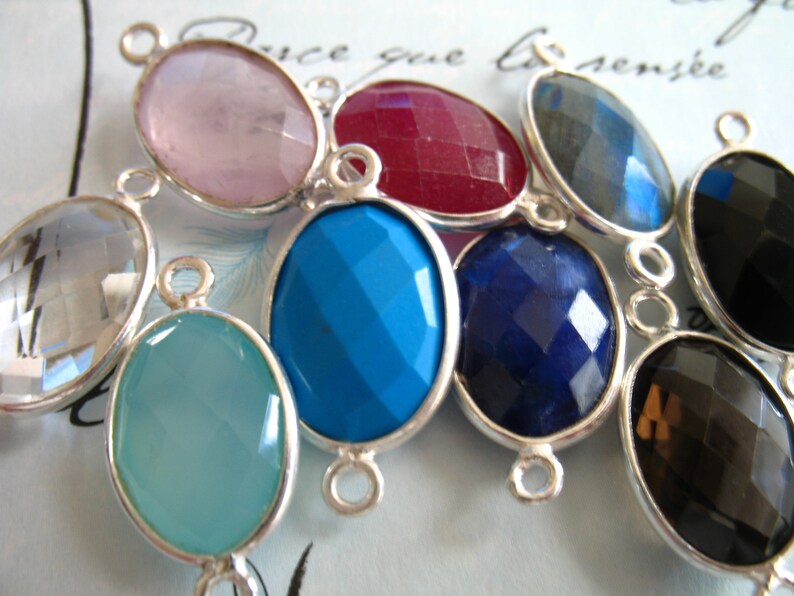 1-10 Pcs Gemstone Connectors Links Bezel Set Gem Stone - Etsy