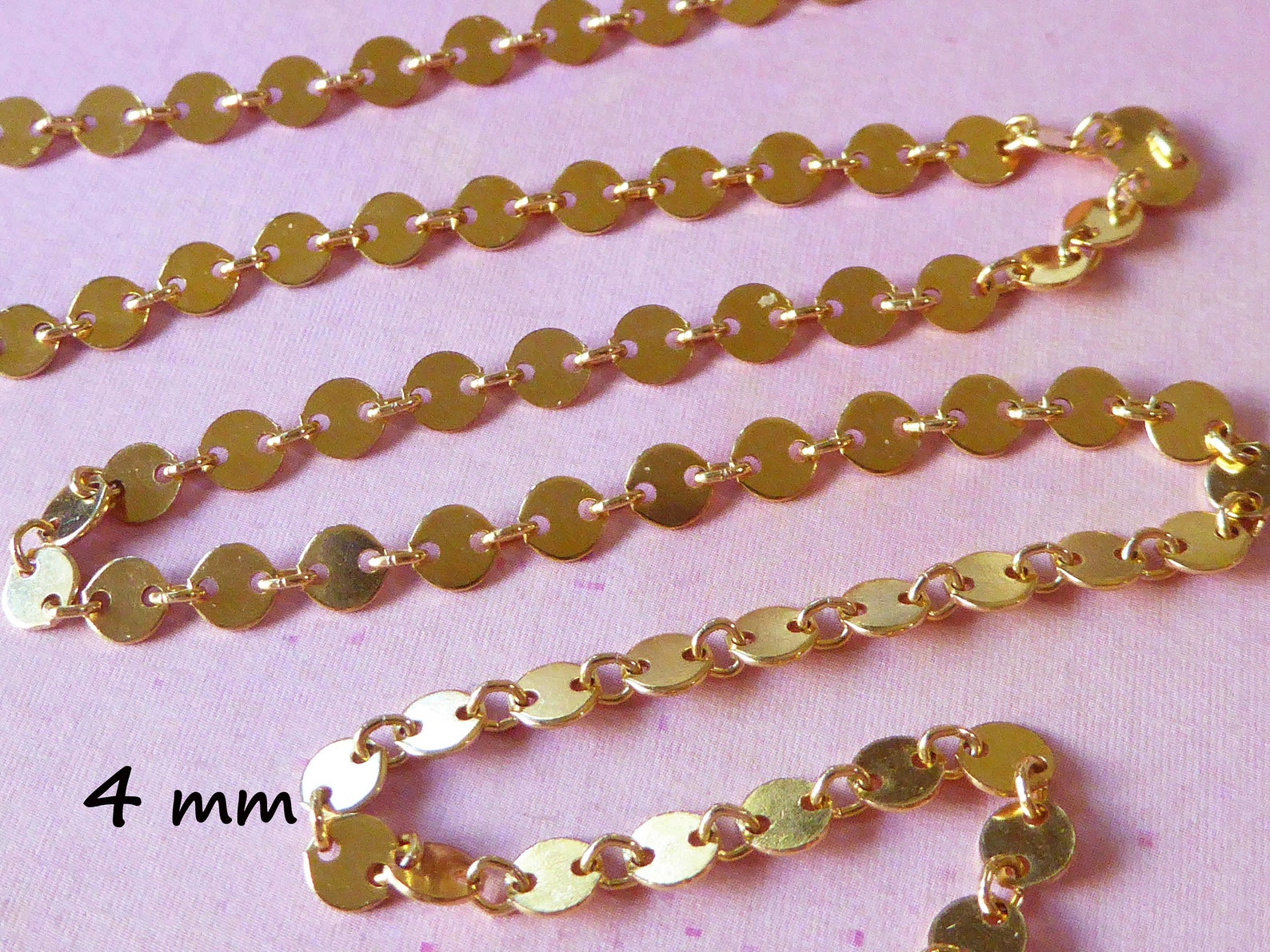 Disc Chain SEQUIN Chain 4 Mm Disk Necklace Bracelet Jewelry - Etsy