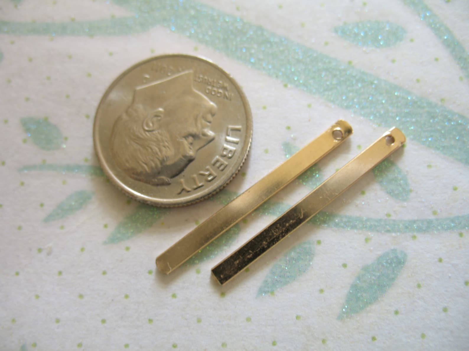 Sterling Silver or Gold Fill Bar Pendant Charm Link Bar Drops | Etsy