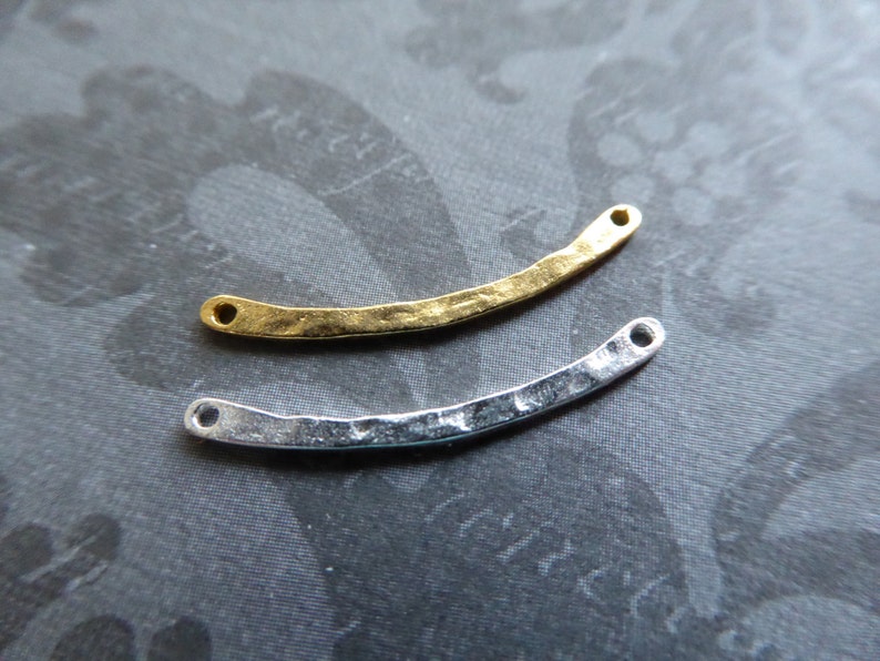 1 Pc Curved Bar Charm Pendant Link Connector 24k Gold - Etsy