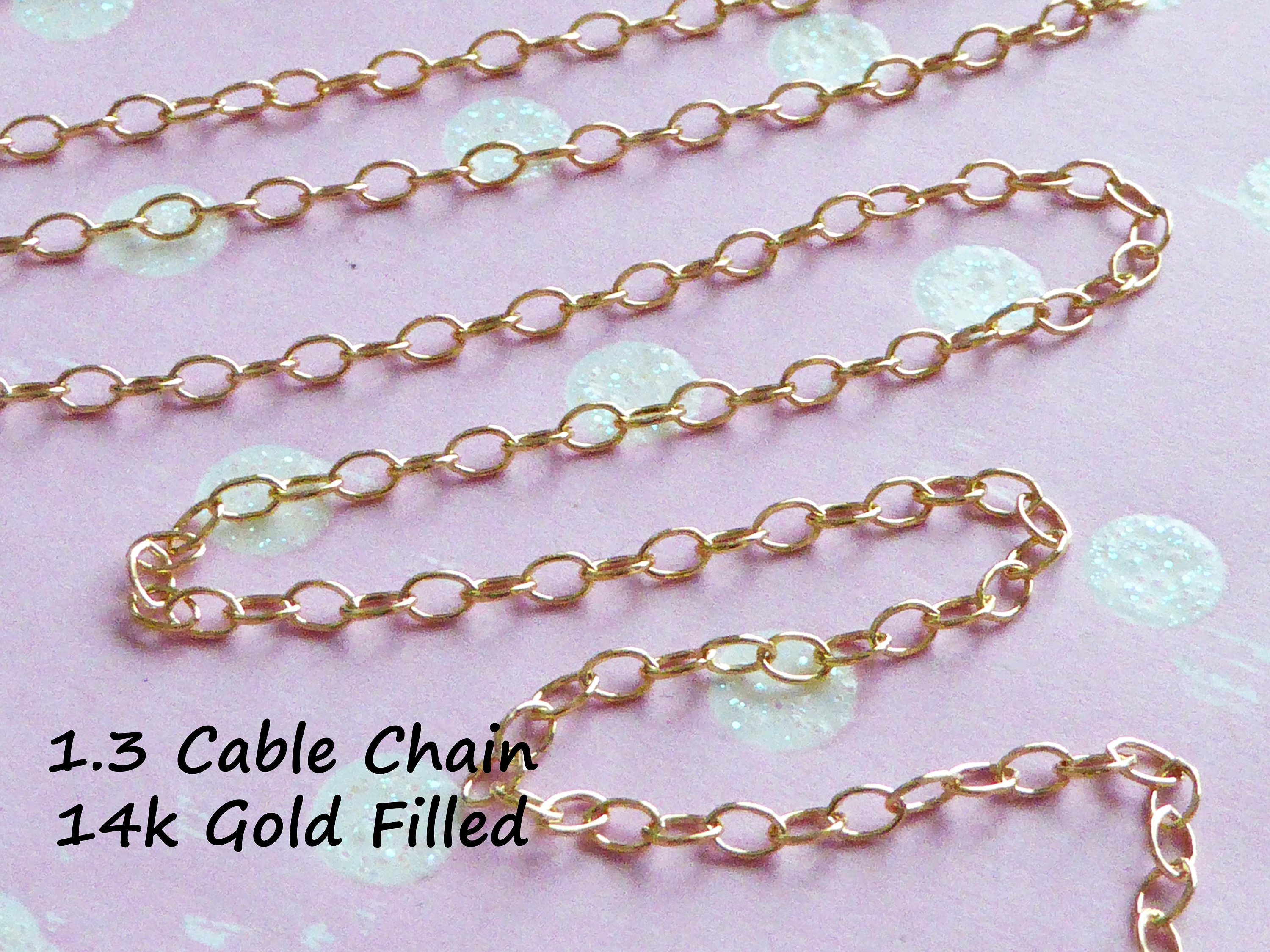 Gold Fill CHAIN by the Foot / 1.3 Mm Round Cable Chain | Etsy
