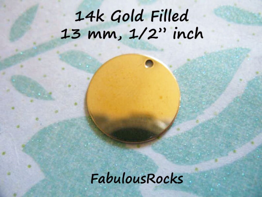 GOLD Blanks 13 Mm 1/2" Inch, 1 - 100 Pieces, 14k Gold Filled Round ...