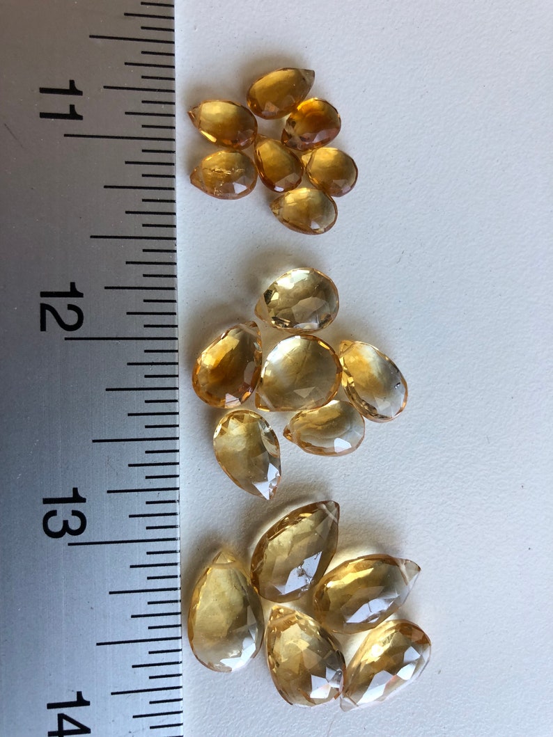 Citrine Pear Briolettes Beads, Luxe AAA Faceted Pear, Gemstone November ...