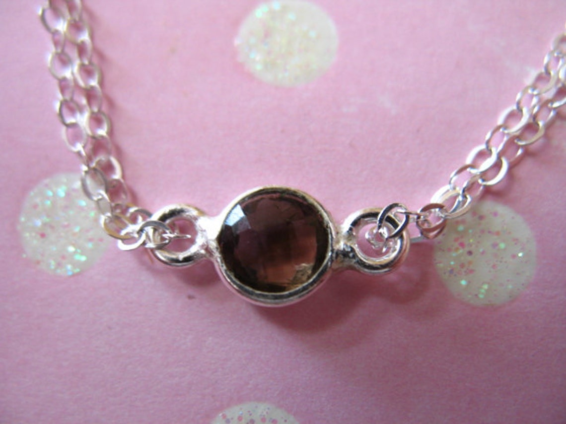 Sterling Silver Crystal Quartz Connector, Round Gemstone Pendant (12x7 ...