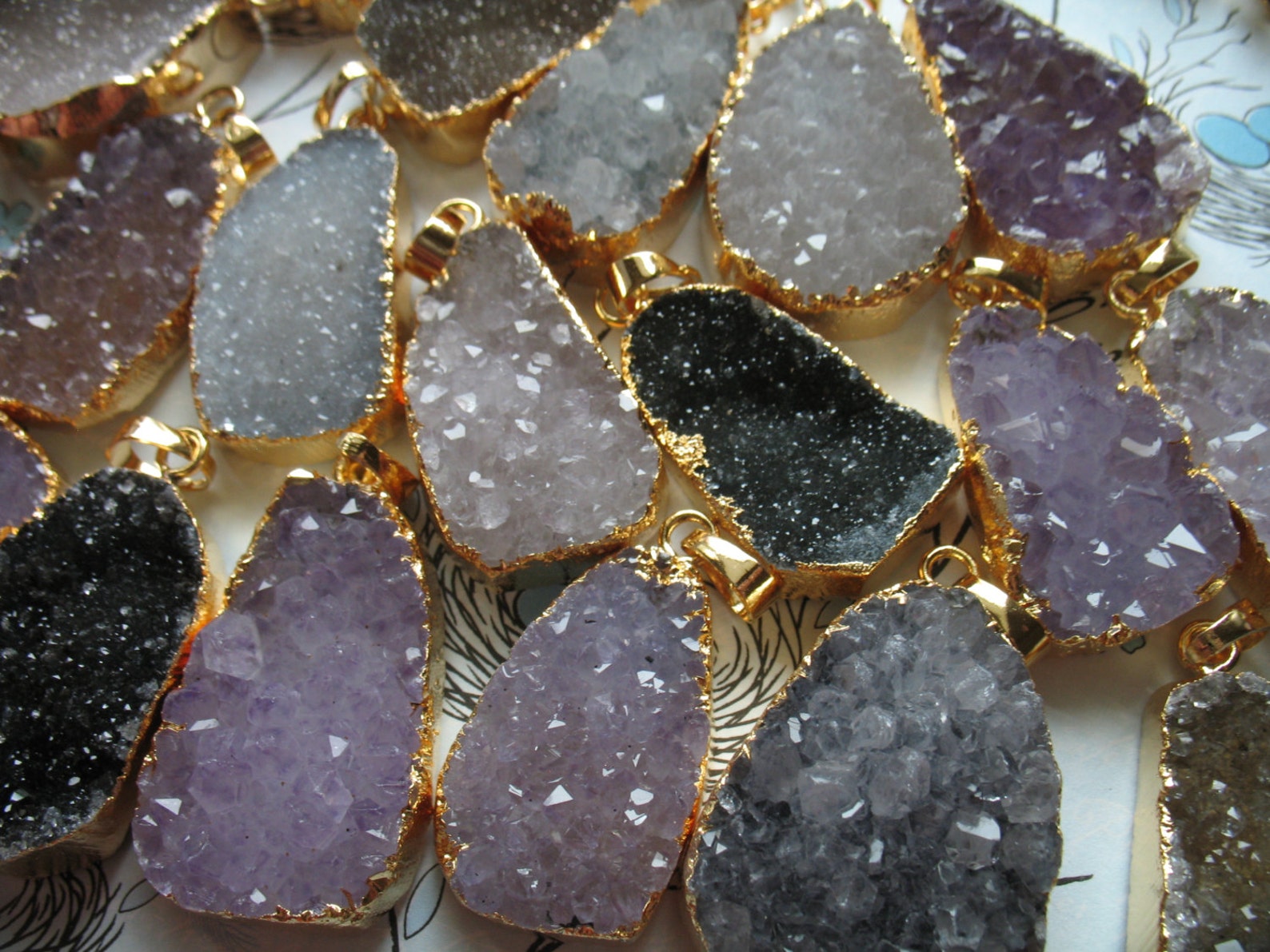 1 Pc Drusy Pendant Druzy Charm Natural Druzy 25-30 Mm - Etsy