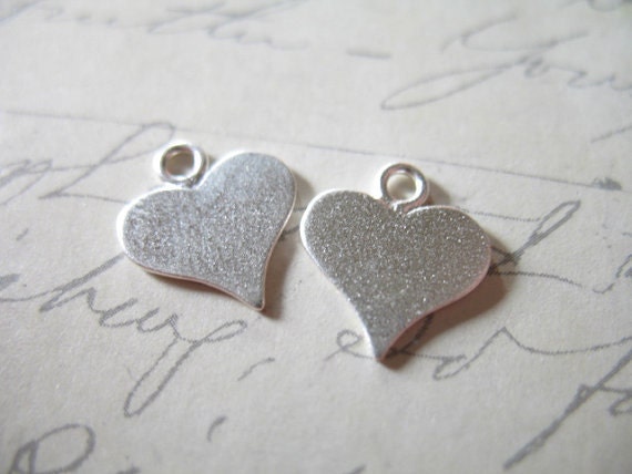 10-100 pcs 925 Sterling Silver HEART Charms Pendants Blanks | Etsy