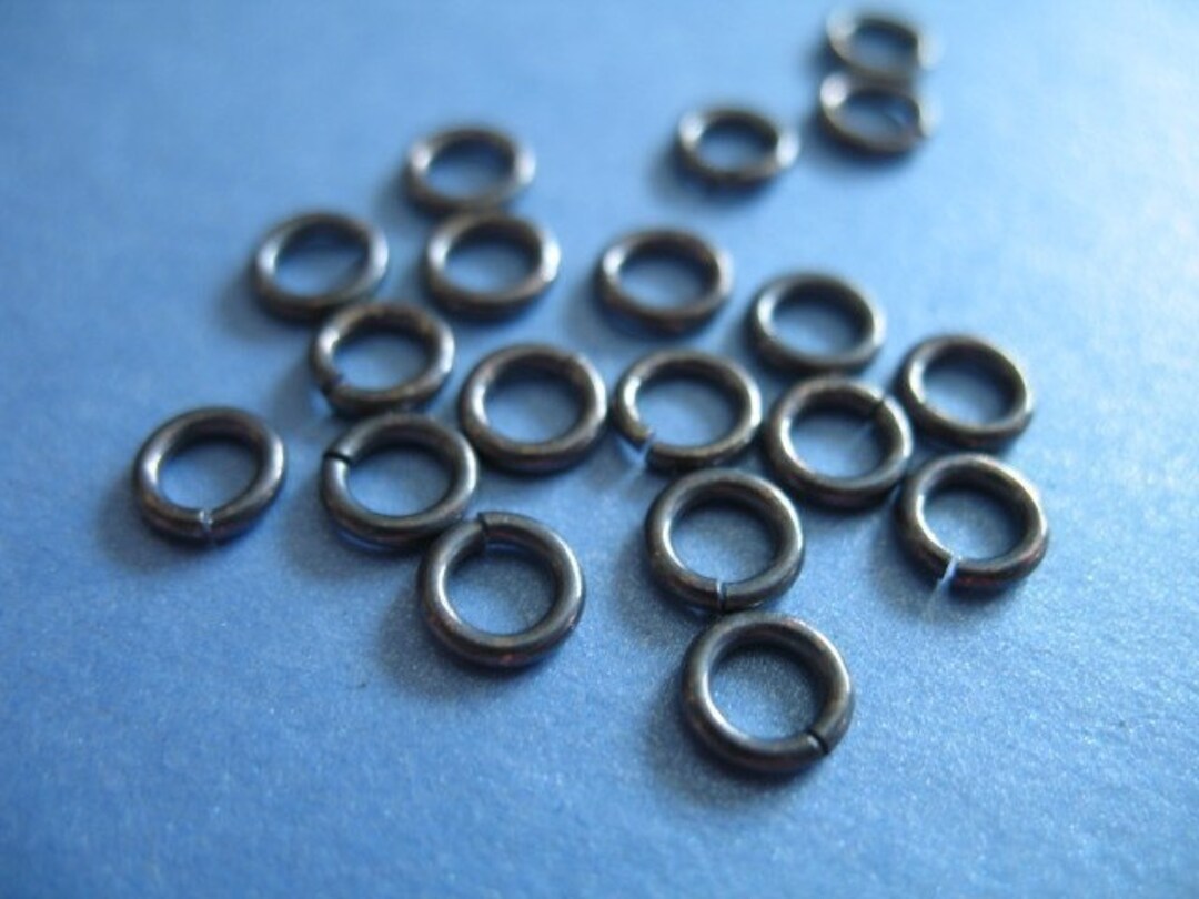 6 Mm Oxidized LOCKING Jump Rings, Sterling Silver, Jump Locks Jumpring ...