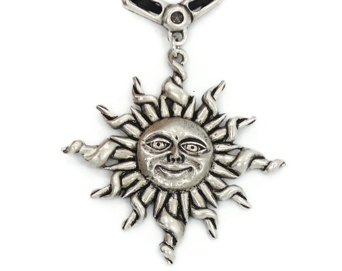 Sun Face Pendant Necklace 1980s Vintage Gothic Fantasy Unisex ...