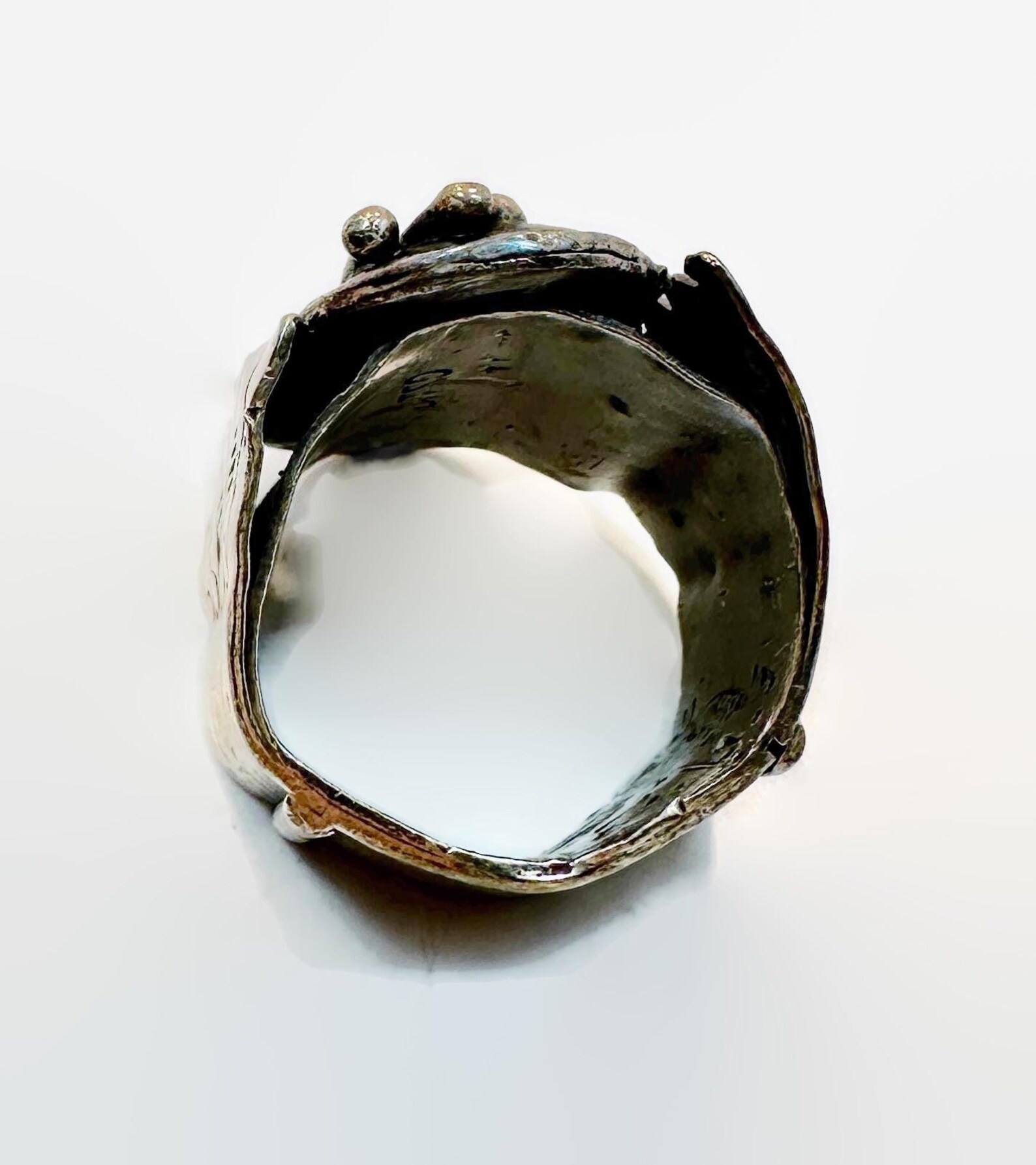 Anillo vintage de plata de ley con coral turquesa navajo, firmado por ...