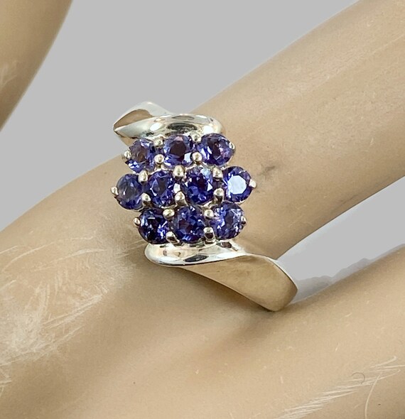 Purple Iolite Cluster Ring Gem