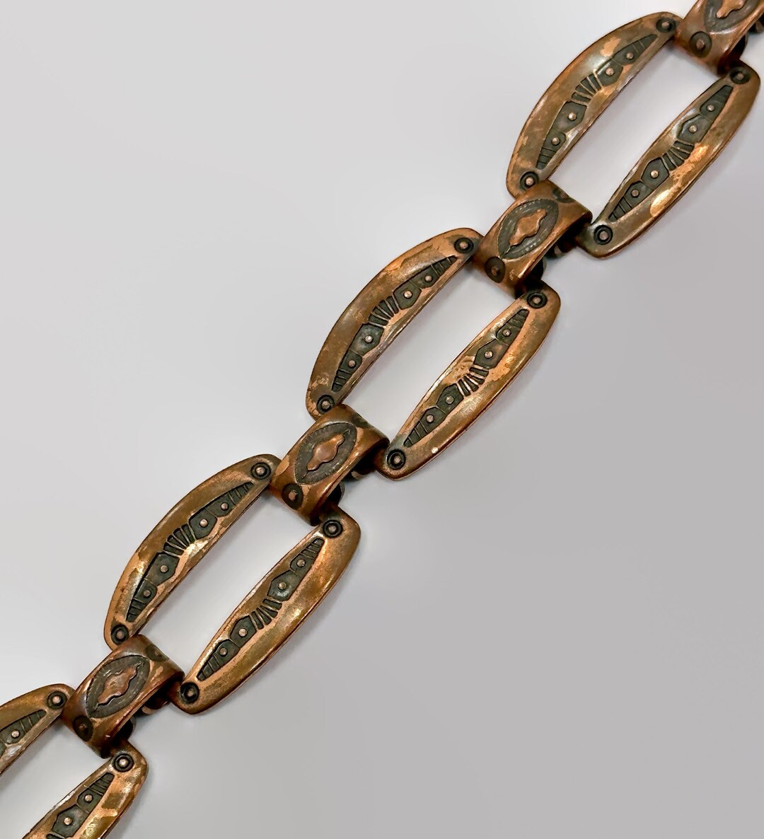 Copper Bracelet, Southwestern, Native American, Vintage, Fold Over ...