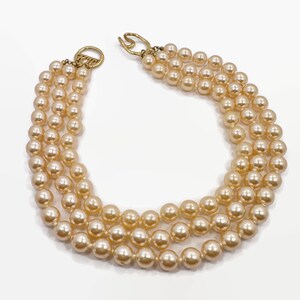 KJL Glass Pearls, Triple Strand, Gold Plated, Pearl Necklace, Kenneth ...