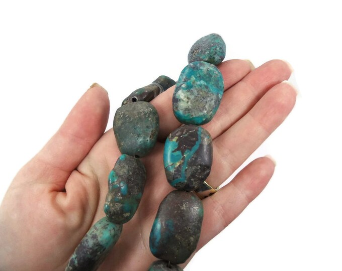 HUGE Vintage Turquoise Stone Necklace Big Chunky Statement - Etsy