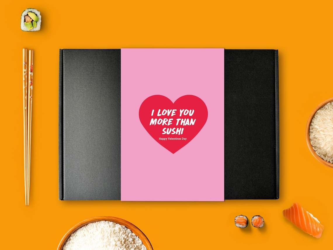 Sushi Valentines Day Gift Box, Japanese Sushi Making Gift Set, Sushi ...