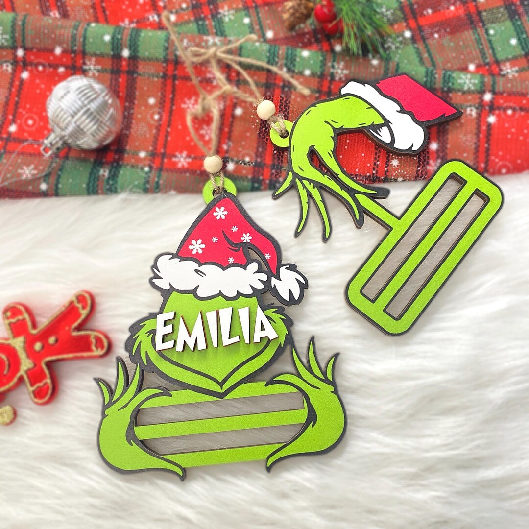 Personalized Grinch Money Holder Ornament, Custom Grinchmas 2024 Gift ...