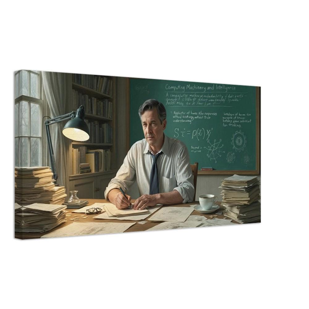 Alan Turing Inspired Canvas Print: Abstract Art Tribute to Computing ...