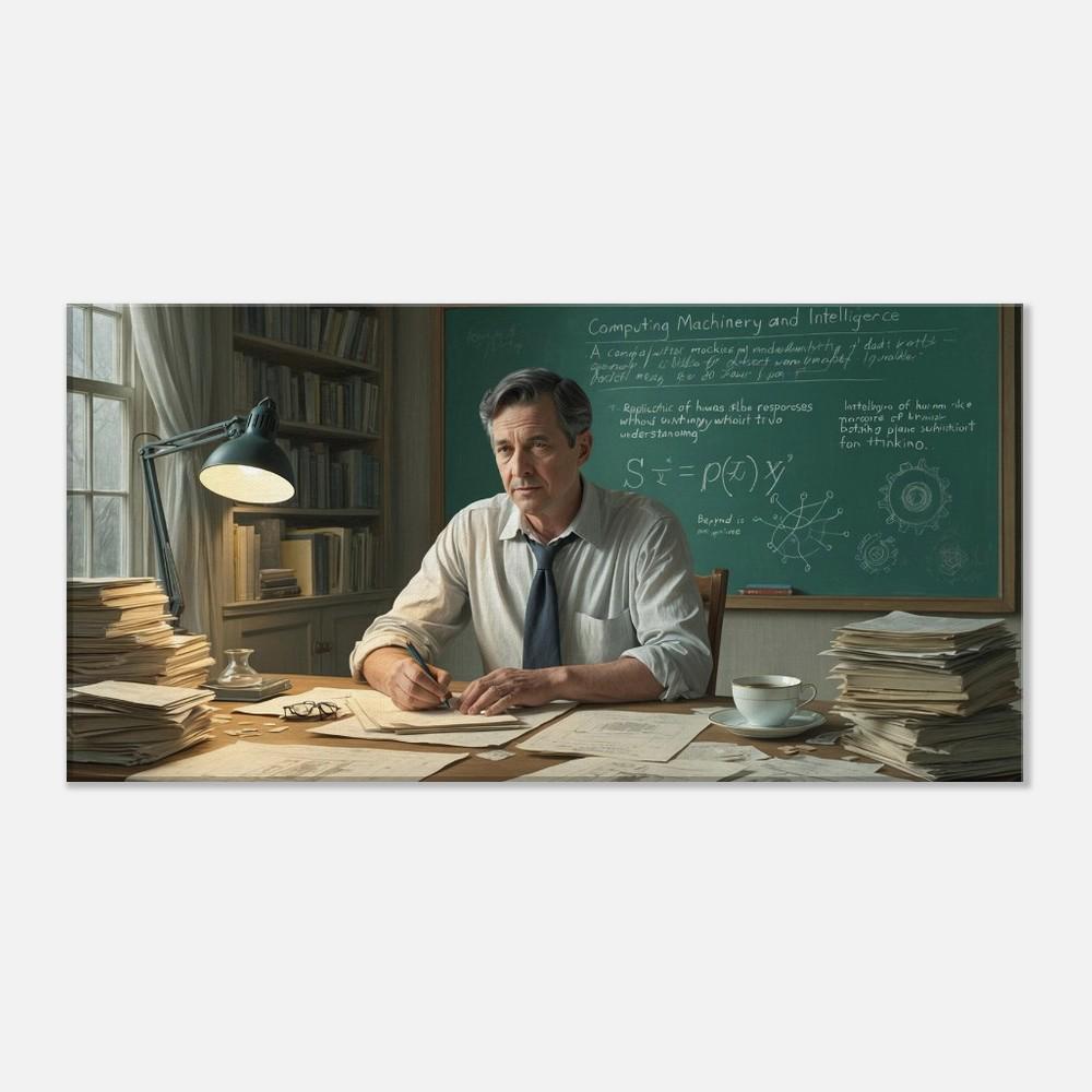 Alan Turing Inspired Canvas Print: Abstract Art Tribute to Computing ...