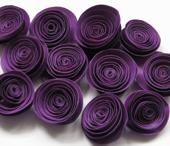 Purple Paper Roses For Weddings Ts Or Scrapbooking Set Of Etsy