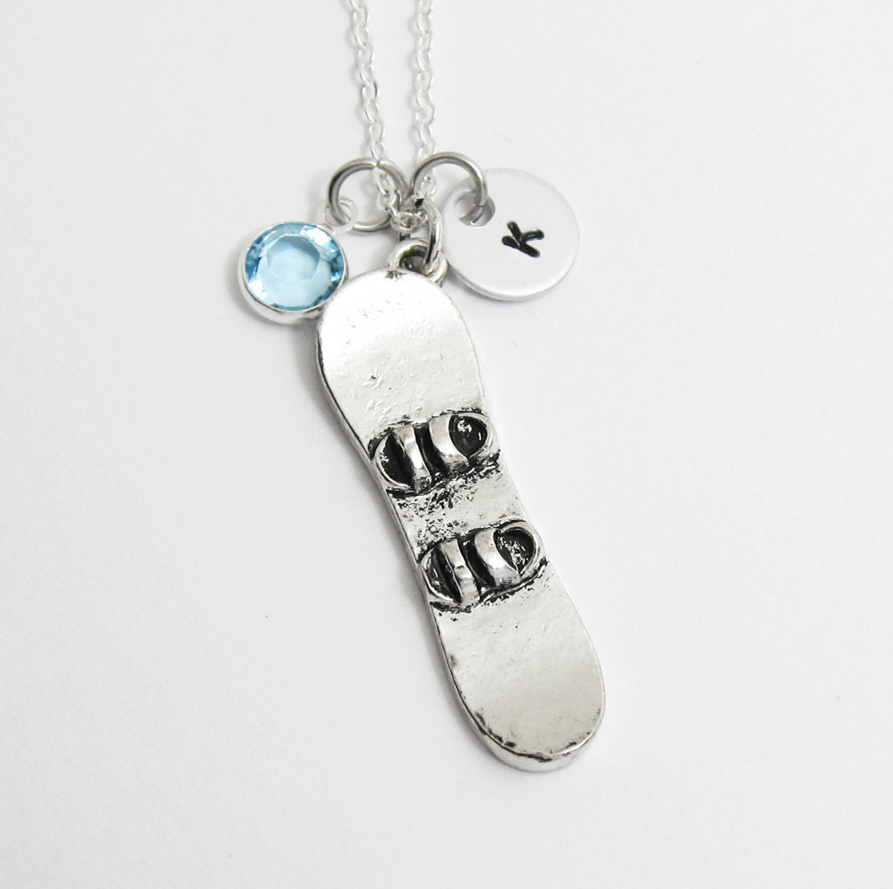 Snowboard Necklace Winter Snowboarding Sport Personalized - Etsy