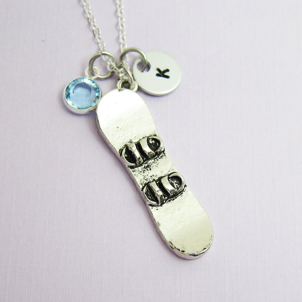 Snowboard Necklace Winter Snowboarding Sport Personalized - Etsy