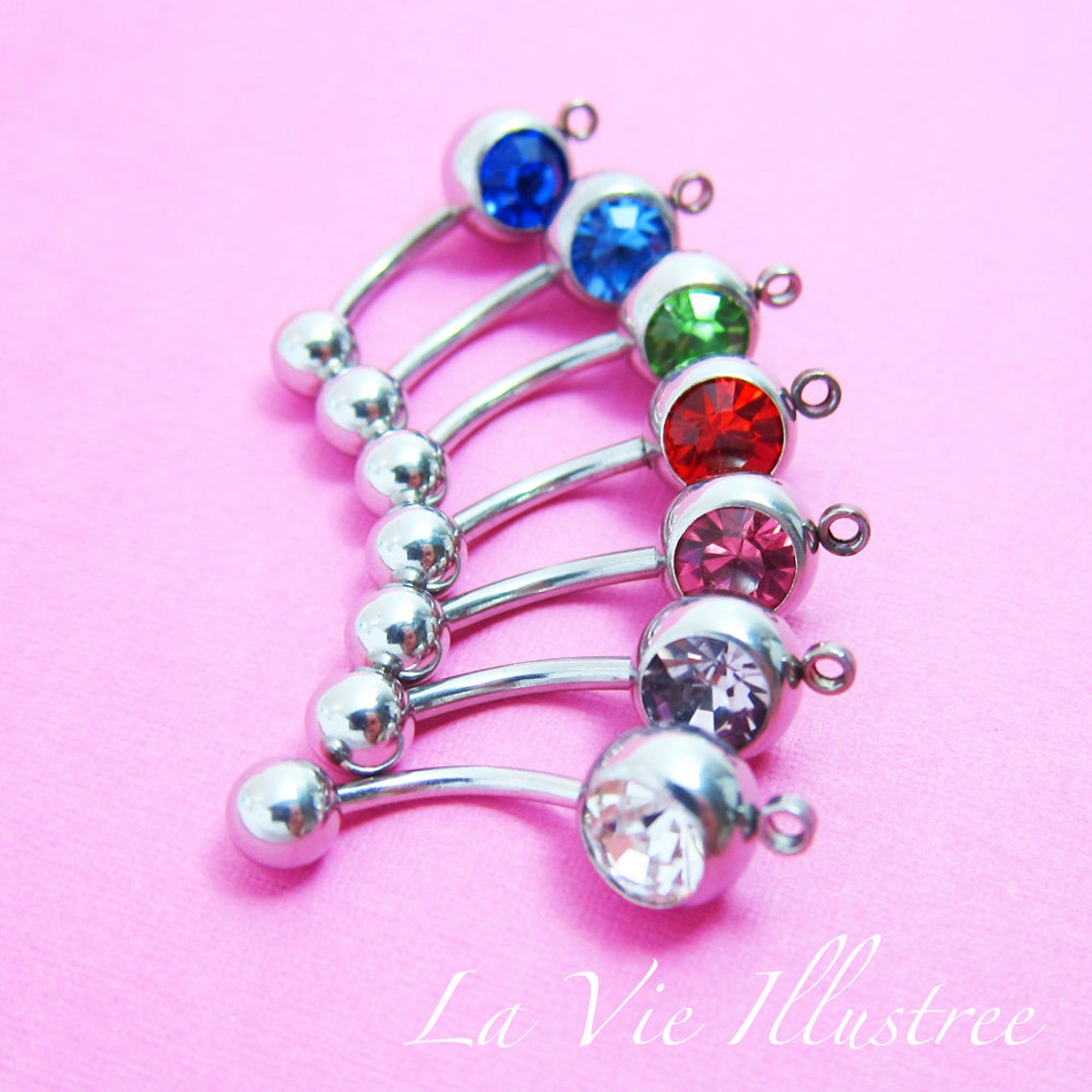 Magic Wand Belly Ring - Choose Your Color, Customized Navel Barbell - Etsy