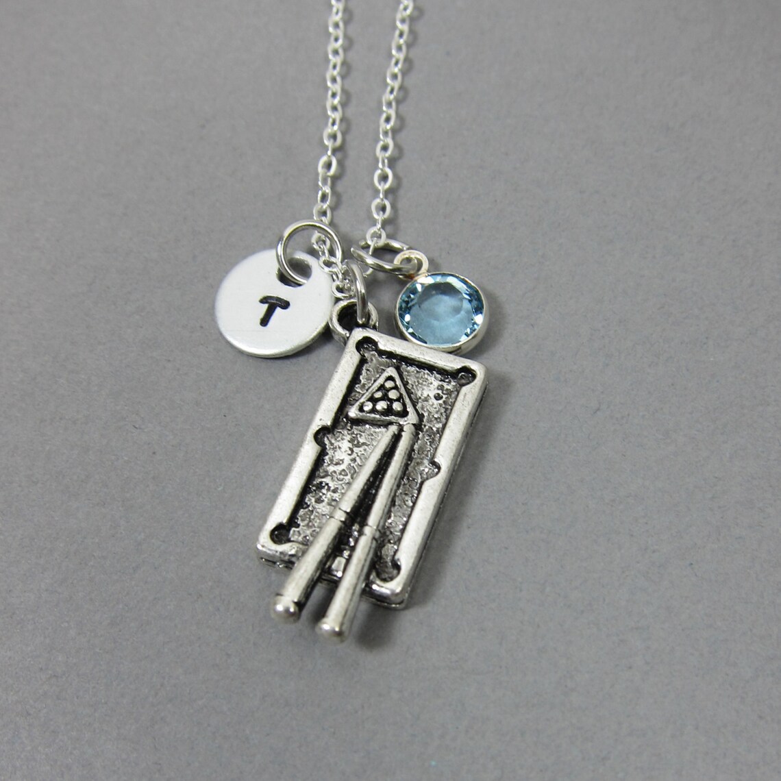 Pool Table Necklace Billiard, Snooker Table Jewelry, Handstamped ...