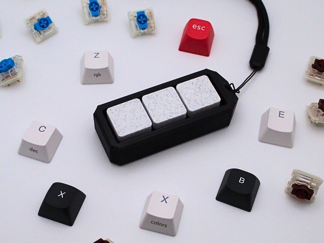 Mechanical Fidget Keyboard W/ Keycaps 3x1 Custom Colors W/ Real ...