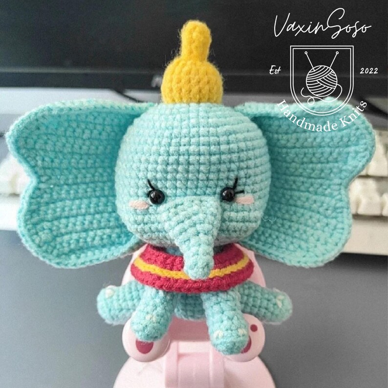 Dumbo Elephant Crochet Pattern, Easy Crochet, Dumbo Crochet, Handmade ...