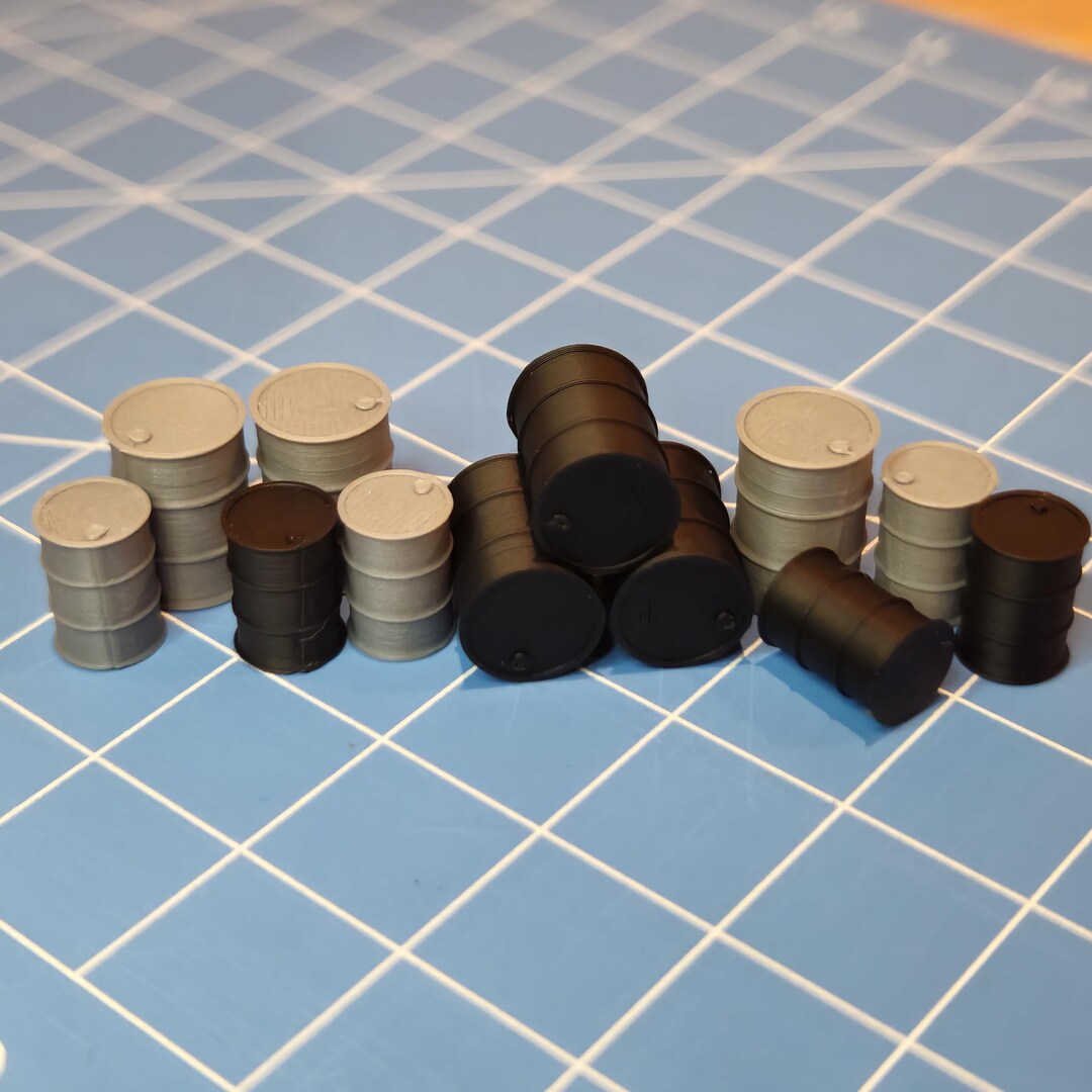 3D Printed Miniature Oil Barrels – Scale Model Scenery for Dioramas ...