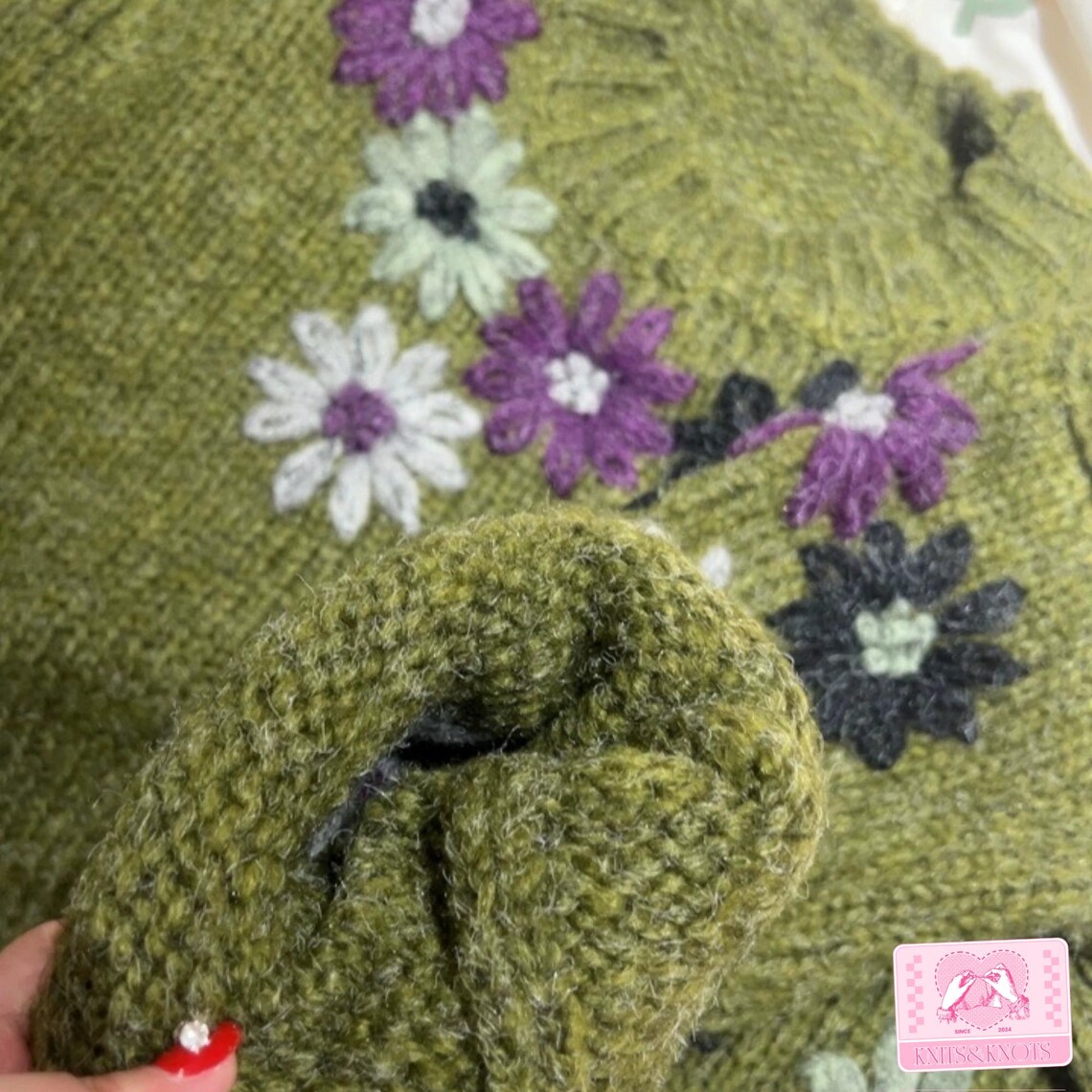 Knit Flower Fall Cosy Sweater, Embroidered Floral Womens Sweater, Cute ...