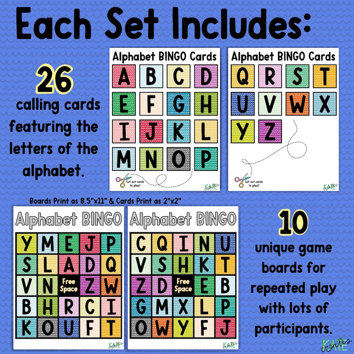 Kids Alphabet Bingo Printable | Educational Game for Preschool ...
