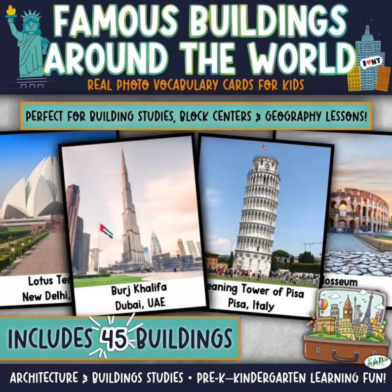 Famous Buildings & Landmarks, Prek Creative Curriculum Building Study ...