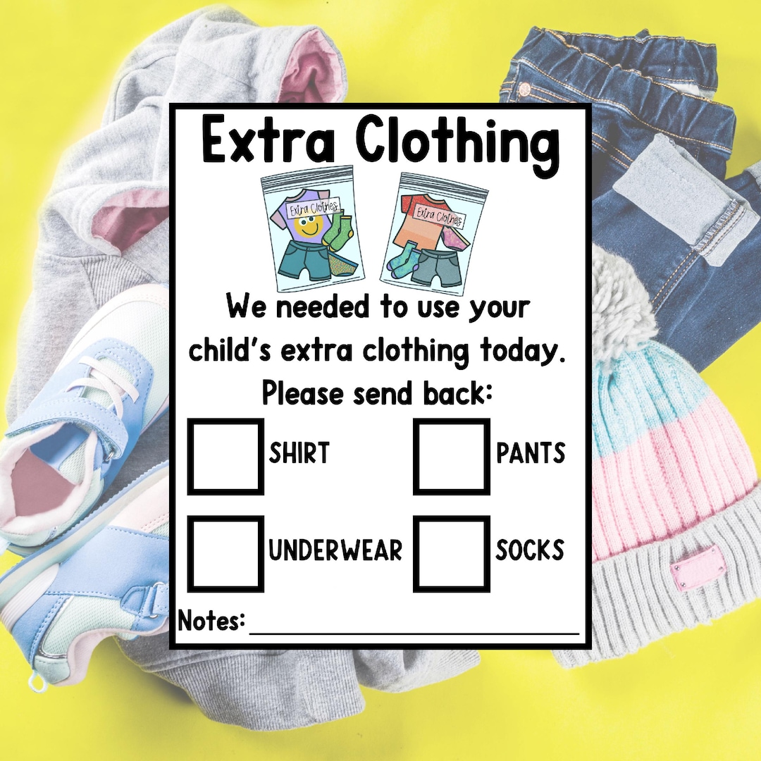 Classroom Tool for Early Childhood Teacher, Extra Clothing Reminder for ...