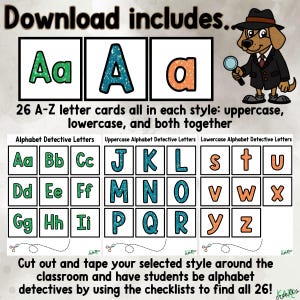 Prek Alphabet Detective Activity, Letter Identification Checklist Game ...