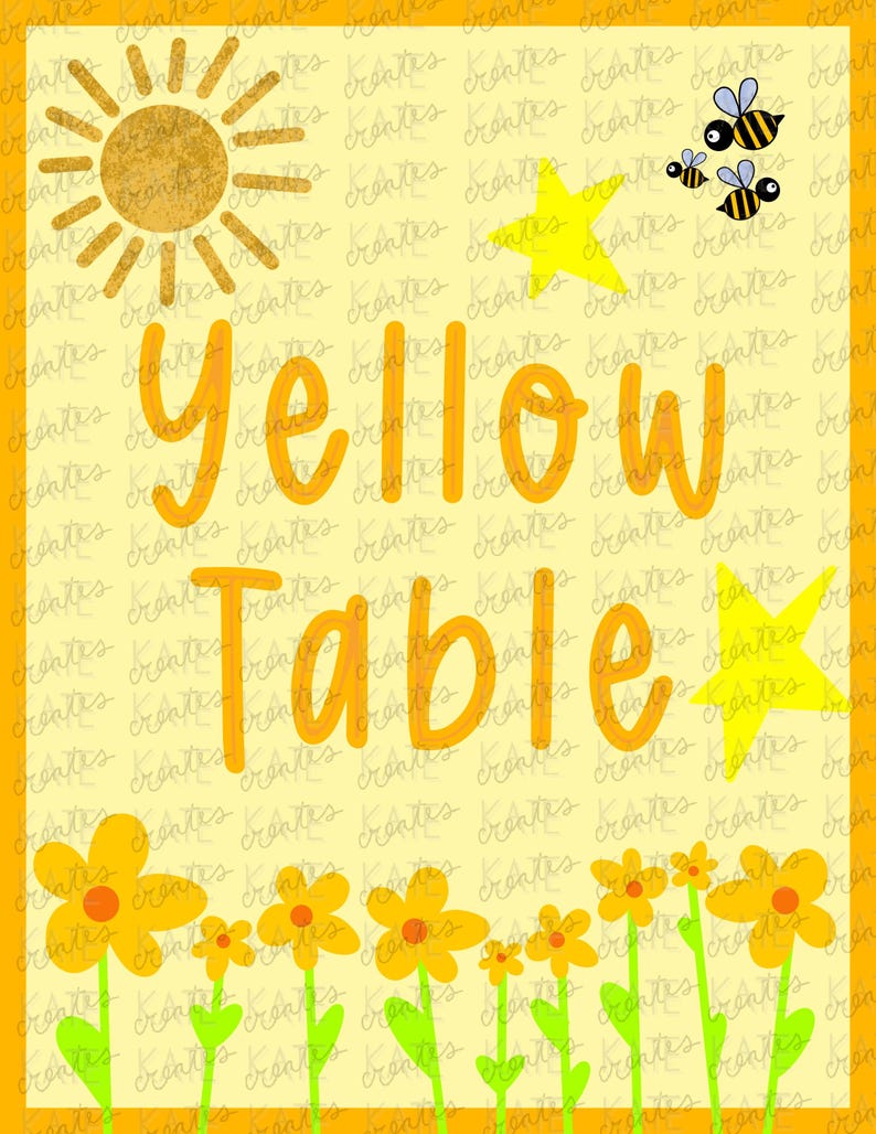 Classroom Tool Table Color Signs Four Color to Help Students ...