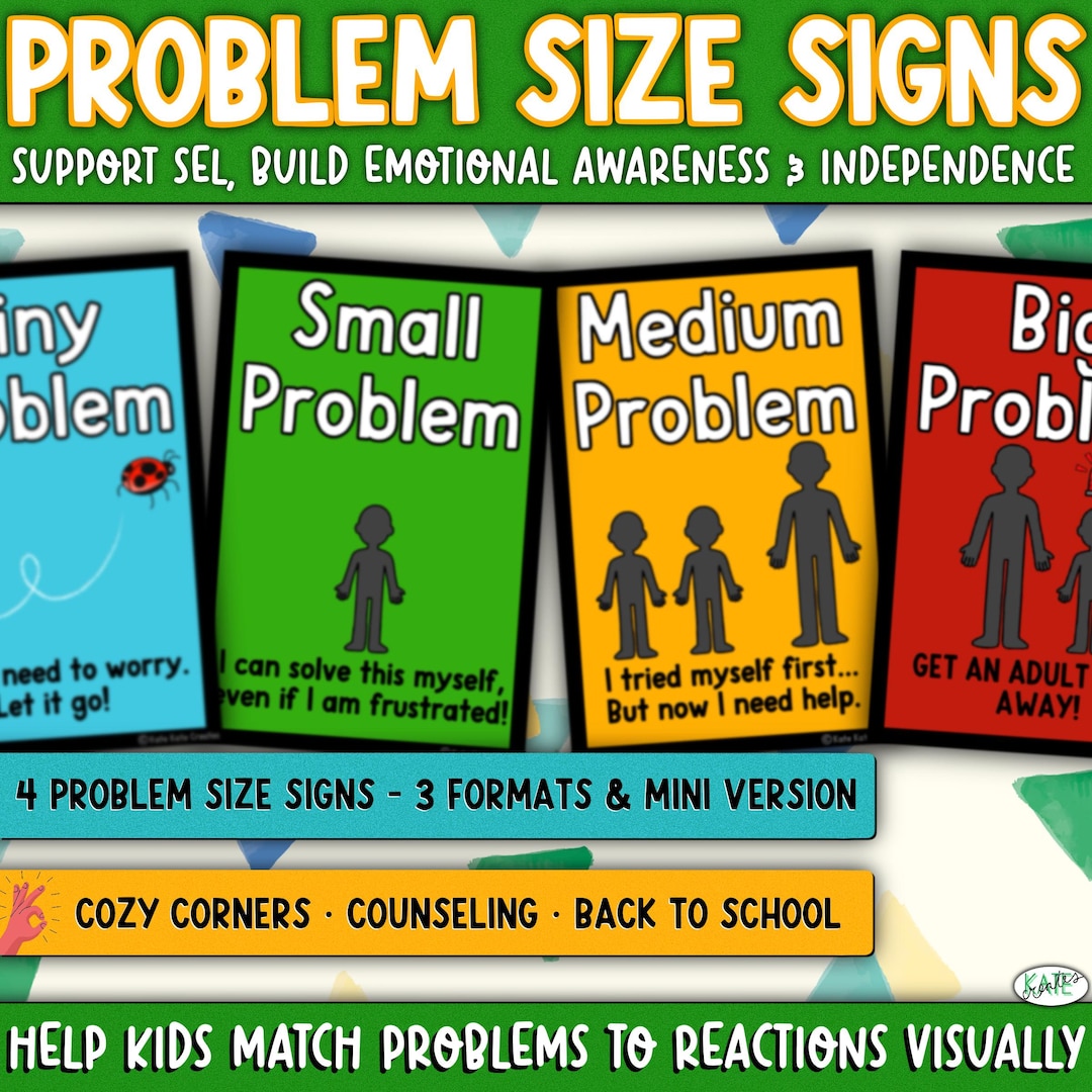 Problem Size Posters: Emotional Regulation & Problem Solving (digital ...