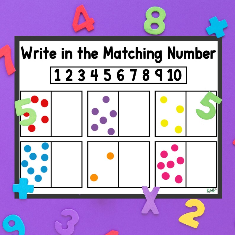 Number Counting Worksheet: Dot Counting & Tracing (PDF Download) - Etsy