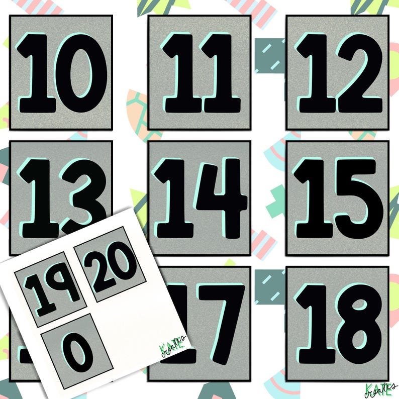 Number Cards 1-20 - Preschool Homeschool Classroom - Math Counting ...