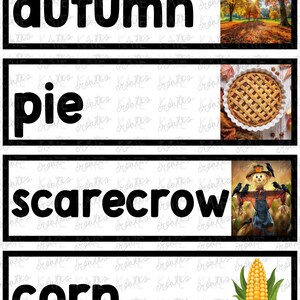 Word Cards, Word Cards for Kids, Word Cards for Children, Fall Word ...