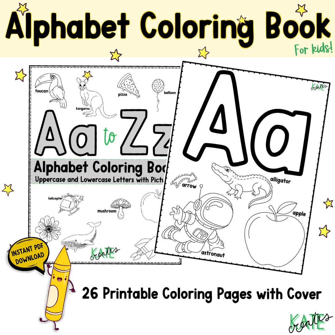 Alphabet Coloring Book: Fun Letter Learning (digital Download) - Etsy