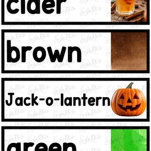 Word Cards, Word Cards for Kids, Word Cards for Children, Fall Word ...