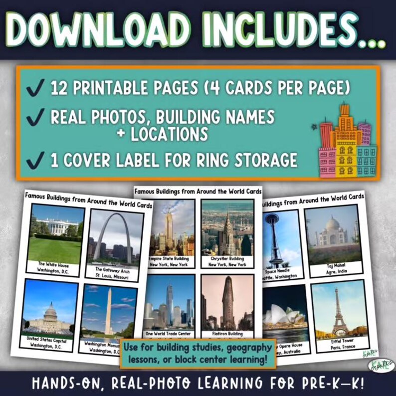 Famous Buildings & Landmarks, Prek Creative Curriculum Building Study ...